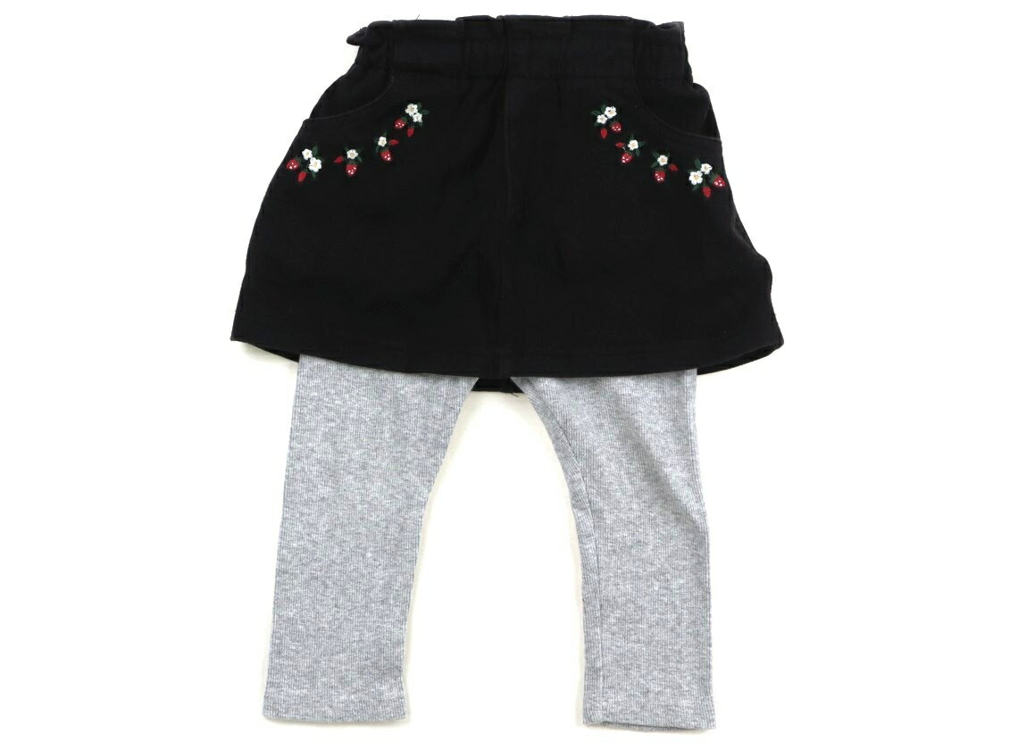 　ブランド 　petit main(プティマイン) 　カテゴリー 　スカート 　サイズ 　90サイズ 　色 　ブラック・グレー 　状態 　★★★ 　記名 　なし 　ジャンル 　Girl ポリウレタン・ポリエステル混コットン素材。レギンス一体...