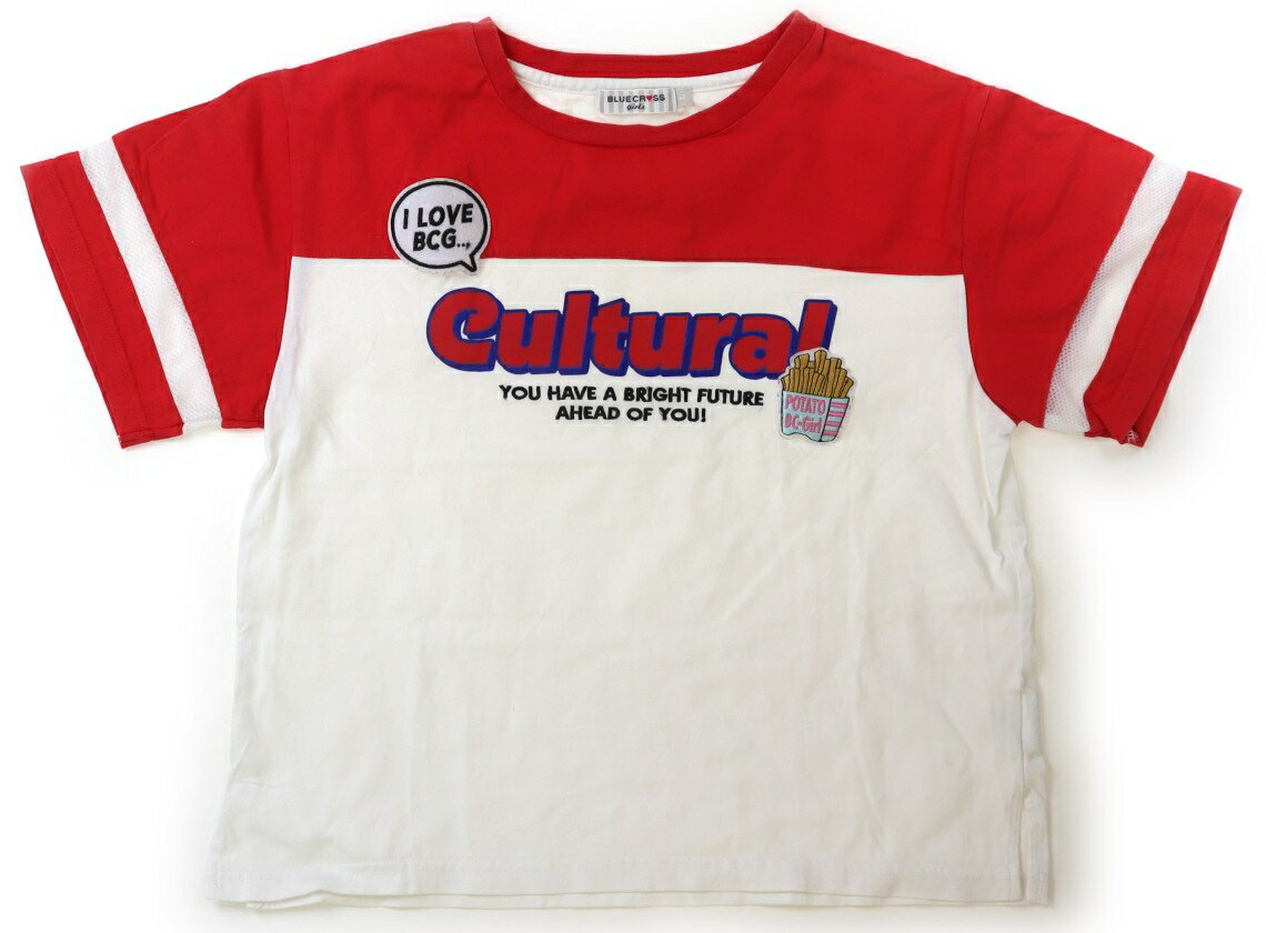 　ブランド 　BLUE CROSS(ブルークロス) 　カテゴリー 　Tシャツ・カットソー 　サイズ 　160サイズ 　色 　赤、オフ、ポテト 　状態 　★★★ 　記名 　なし 　ジャンル 　Girl 実際のサイズ表記はL。アップリケに毛玉付...
