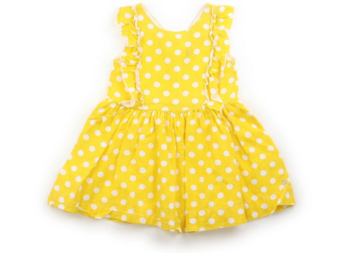 　ブランド 　PETIT BATEAU(プチバトー) 　カテゴリー 　ワンピース 　サイズ 　95サイズ 　色 　黄色・ドット 　状態 　★★★ 　記名 　なし 　ジャンル 　Girl リネン素材。後ろファスナー開き。フリル、裾に、反り返り...