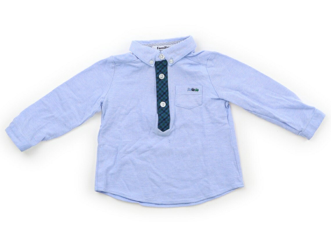 　ブランド 　familiar(ファミリア) 　カテゴリー 　Tシャツ・カットソー 　サイズ 　90サイズ 　色 　ブルー 　状態 　★★★ 　記名 　なし 　ジャンル 　Boy 鹿の子素材の衿付きカットソー。毛羽立ち・洗いざらし感がありま...