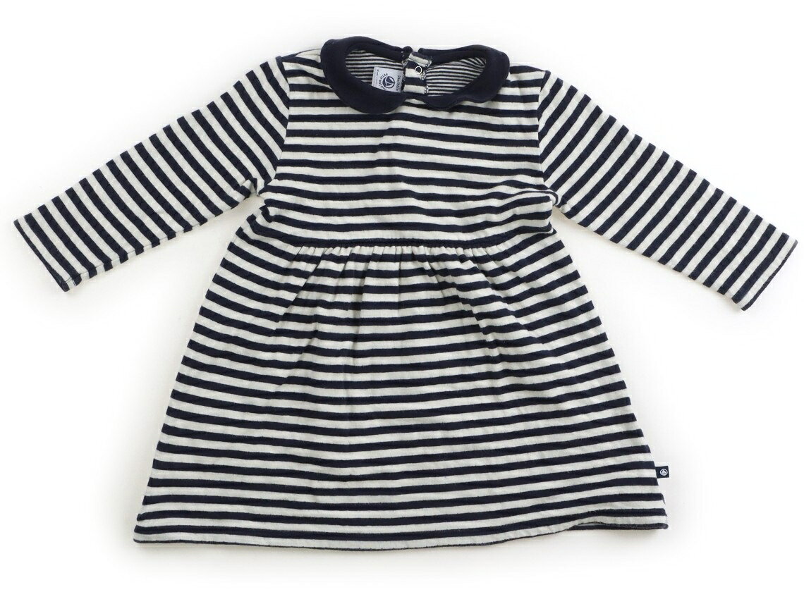 　ブランド 　PETIT BATEAU(プチバトー) 　カテゴリー 　ワンピース 　サイズ 　80サイズ 　色 　紺ボーダー 　状態 　★★★ 　記名 　なし 　ジャンル 　Girl 実際のサイズ表記は24m/86cm。襟にやや色褪せ、本体...