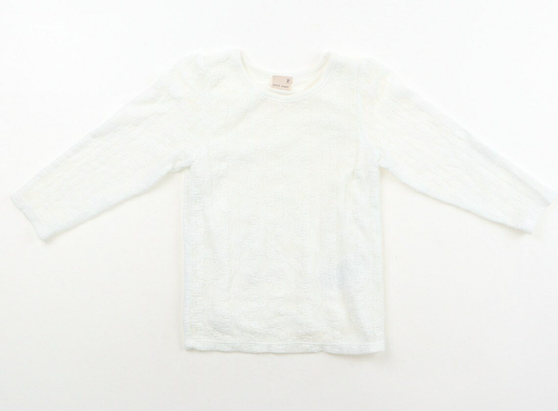 　ブランド 　petit main(プティマイン) 　カテゴリー 　Tシャツ・カットソー 　サイズ 　90サイズ 　色 　ホワイト 　状態 　★★★★ 　記名 　なし 　ジャンル 　Girl レース生地。腕のみ透け感あり。目立つ汚れはなくま...
