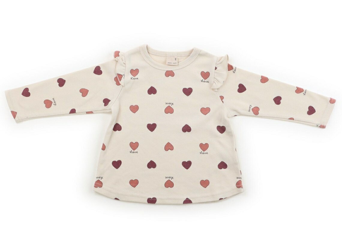 　ブランド 　petit main(プティマイン) 　カテゴリー 　Tシャツ・カットソー 　サイズ 　90サイズ 　色 　ベージュ・ピンクハート柄 　状態 　★★（返品不可） 　記名 　なし 　ジャンル 　Girl 毛玉がありますが目立つ汚...