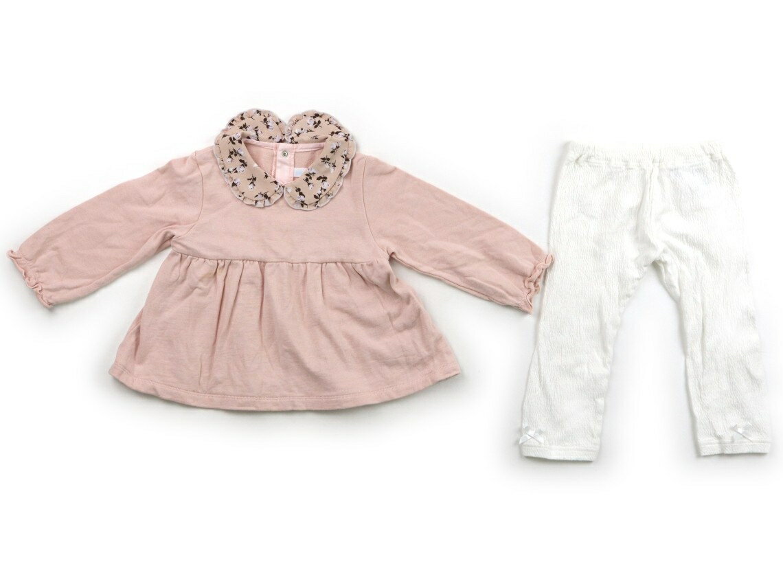 　ブランド 　BeBe(べべ) 　カテゴリー 　上下セット 　サイズ 　80サイズ 　色 　くすみピンク・白・茶・花柄 　状態 　★★（返品不可） 　記名 　なし 　ジャンル 　Girl 上は綿のミニ裏毛のカットソー地で、襟はポリエステル素...