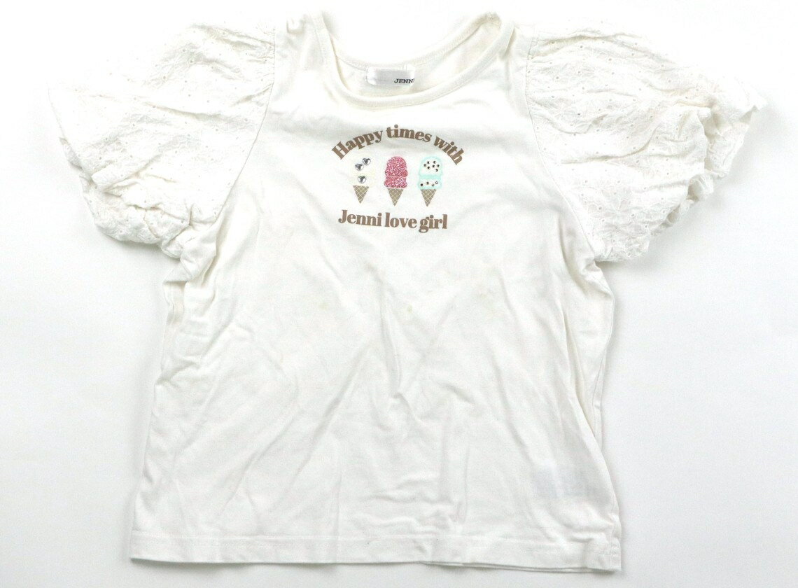 　ブランド 　JENNI(ジェニィ) 　カテゴリー 　Tシャツ・カットソー 　サイズ 　130サイズ 　色 　オフ・レース 　状態 　★★（返品不可） 　記名 　なし 　ジャンル 　Girl 前身頃に、5mmほどのシミが複数ありますが、まだ...