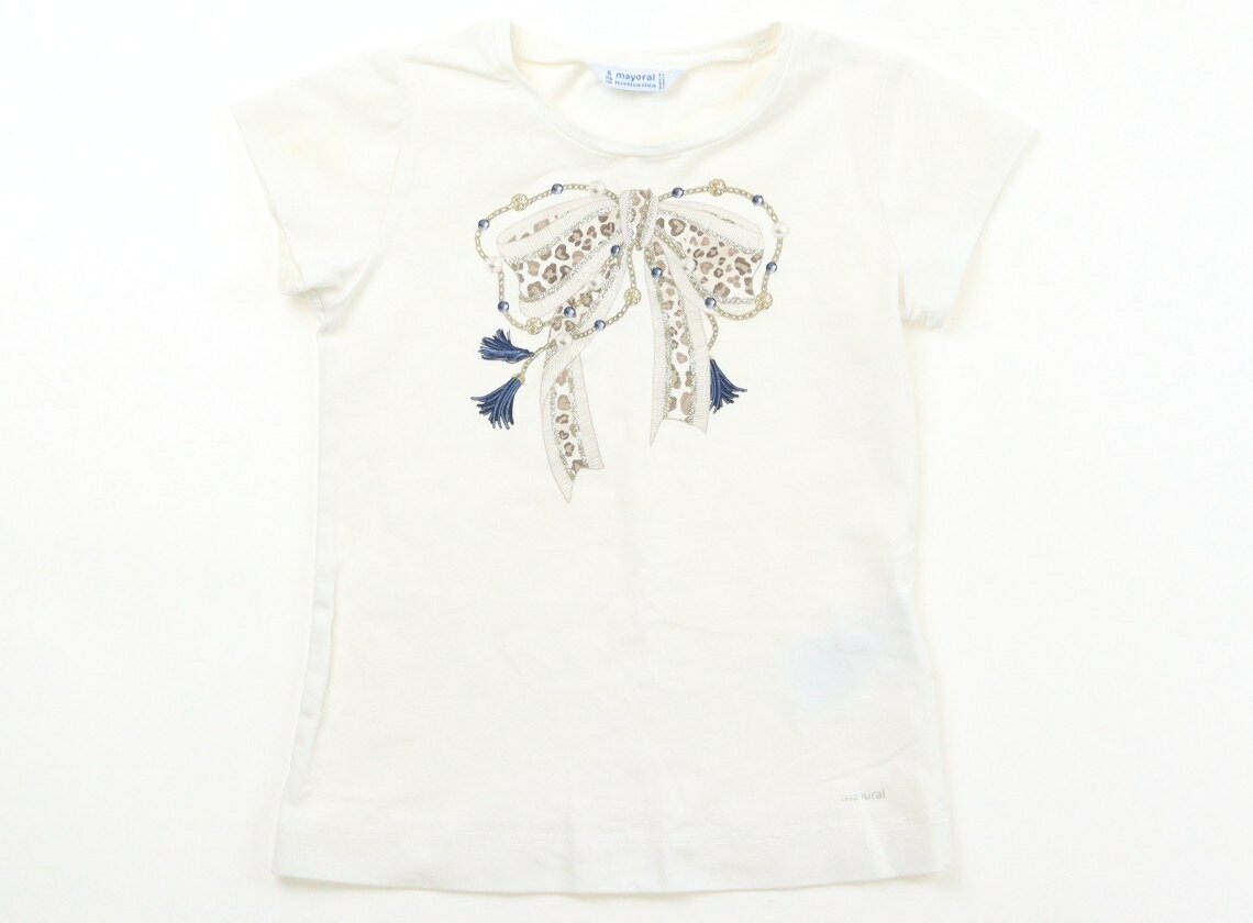 　ブランド 　Mayoral(マヨラル) 　カテゴリー 　Tシャツ・カットソー 　サイズ 　110サイズ 　色 　白、ゴールド、ブラウン 　状態 　★★★ 　記名 　なし 　ジャンル 　Girl 実際のサイズ表記は116cm。首周りにややヨ...