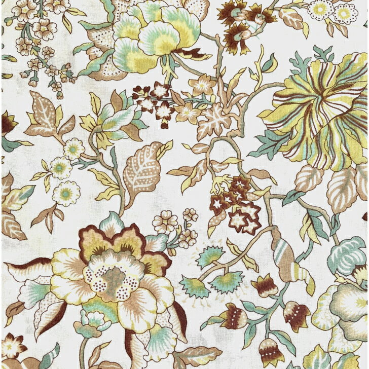 【廃盤柄】リバティ 生地 Christelle（クリステル） 国産 タナローン 花柄 茶色 Liberty Fabrics 50cm単位 【廃盤色】Christelle（クリステル）リバティ プリント 【レトロな花柄】Y色 ブラウン Lib...