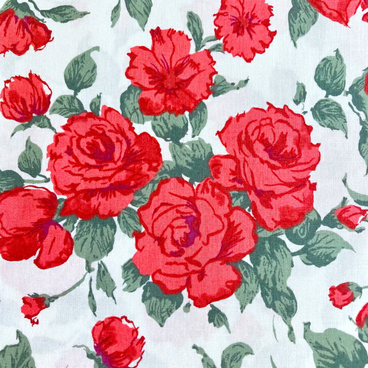 【2025年新エターナル】リバティ 生地 Carline カーライン XP 花柄 国産 ピカデリーポプリン レッド 薔薇 Liberty Fabrics 50cm単位 【2025年新色】Carline カーライン リバティプリント ブロード...
