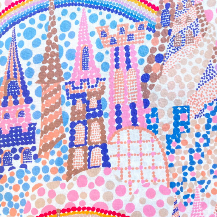 Liberty Fabrics Magical Mystery マジカル・ミステリー 22A リバティ プリント 生地 虹 お城 塔 50cm単位 【2022SS THE WONDERFUL FANTASTICAL 】ピンク ブルー リバテ...