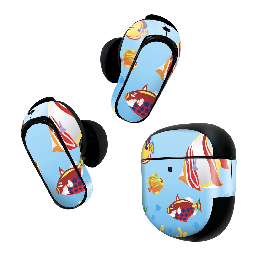 製品名 Bose QuietComfort Earbuds II 専用デザインスキンシール セット内容 Bose QuietComfort Earbuds II 専用シール　イヤホン（左右）3枚、充電ケース用シール 1枚AirPods第3世...