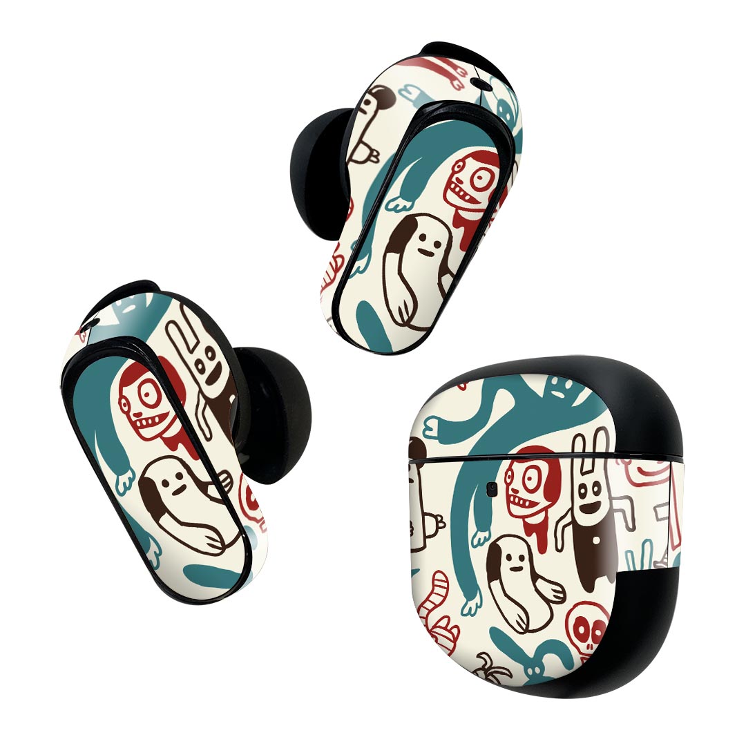 製品名 Bose QuietComfort Earbuds II 専用デザインスキンシール セット内容 Bose QuietComfort Earbuds II 専用シール　イヤホン（左右）3枚、充電ケース用シール 1枚AirPods第3世...