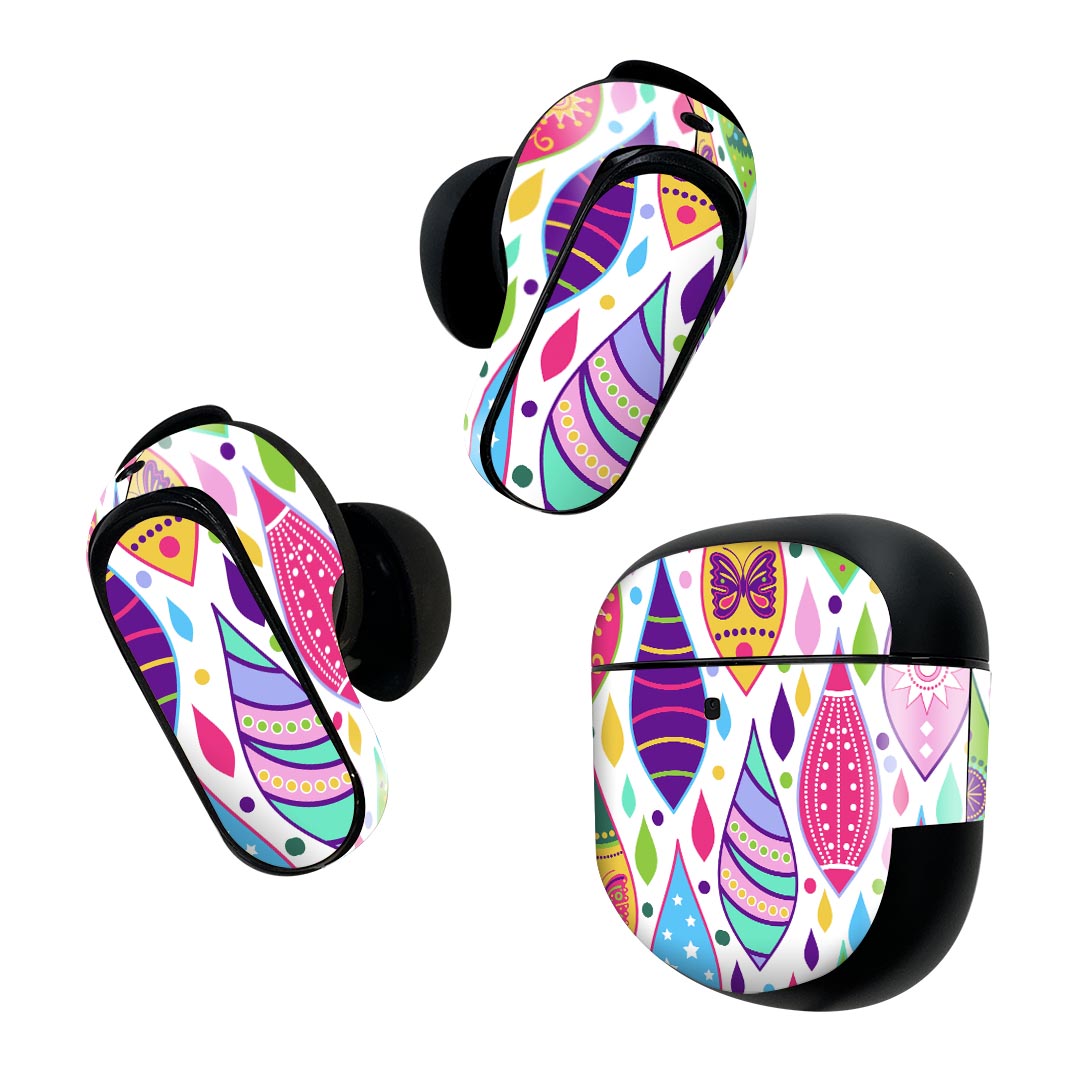 製品名 Bose QuietComfort Earbuds II 専用デザインスキンシール セット内容 Bose QuietComfort Earbuds II 専用シール　イヤホン（左右）3枚、充電ケース用シール 1枚AirPods第3世...