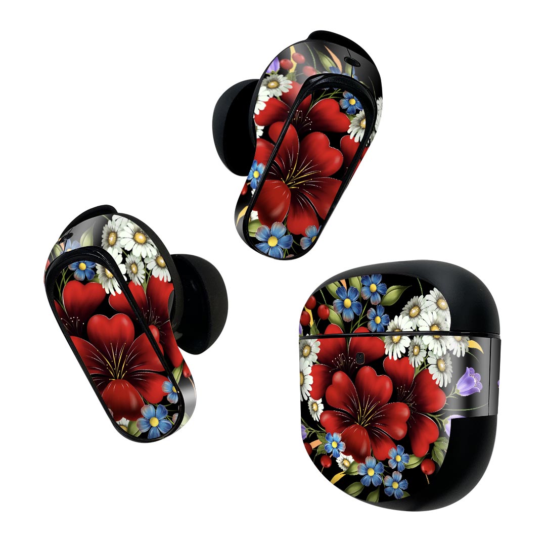 製品名 Bose QuietComfort Earbuds II 専用デザインスキンシール セット内容 Bose QuietComfort Earbuds II 専用シール　イヤホン（左右）3枚、充電ケース用シール 1枚AirPods第3世...