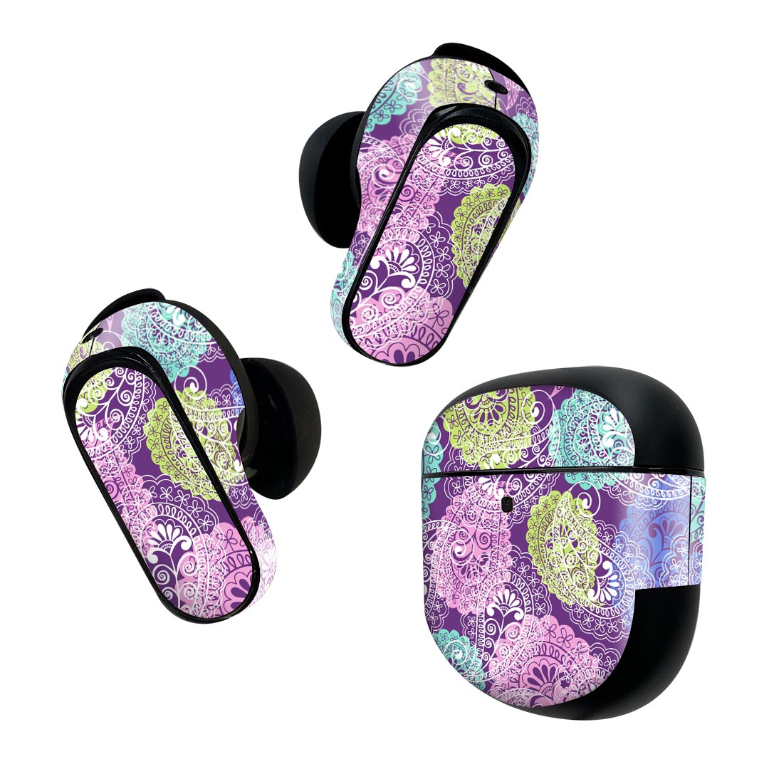 製品名 Bose QuietComfort Earbuds II 専用デザインスキンシール セット内容 Bose QuietComfort Earbuds II 専用シール　イヤホン（左右）3枚、充電ケース用シール 1枚AirPods第3世...