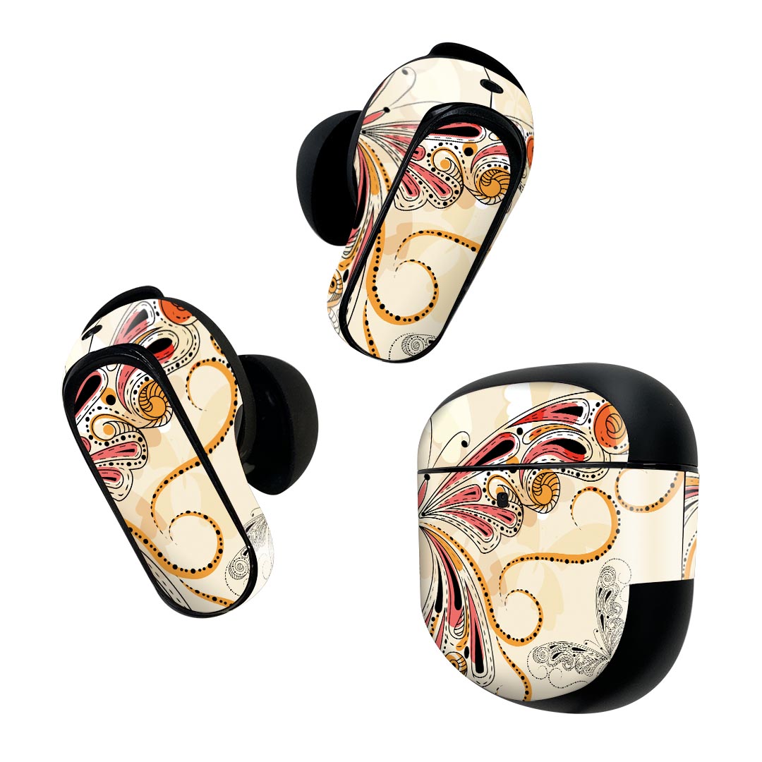 製品名 Bose QuietComfort Earbuds II 専用デザインスキンシール セット内容 Bose QuietComfort Earbuds II 専用シール　イヤホン（左右）3枚、充電ケース用シール 1枚AirPods第3世...