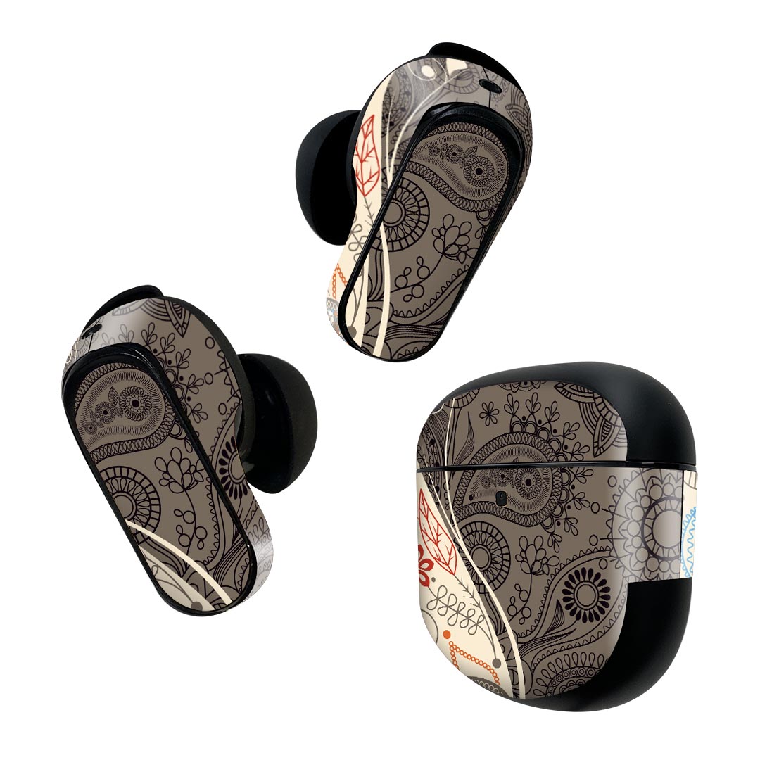 製品名 Bose QuietComfort Earbuds II 専用デザインスキンシール セット内容 Bose QuietComfort Earbuds II 専用シール　イヤホン（左右）3枚、充電ケース用シール 1枚AirPods第3世...