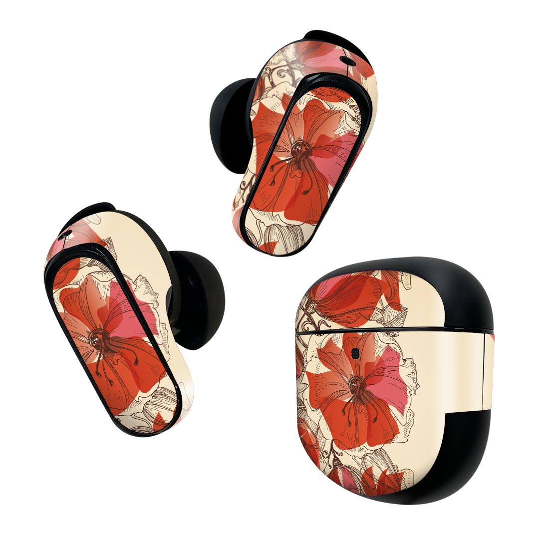 製品名 Bose QuietComfort Earbuds II 専用デザインスキンシール セット内容 Bose QuietComfort Earbuds II 専用シール　イヤホン（左右）3枚、充電ケース用シール 1枚AirPods第3世...