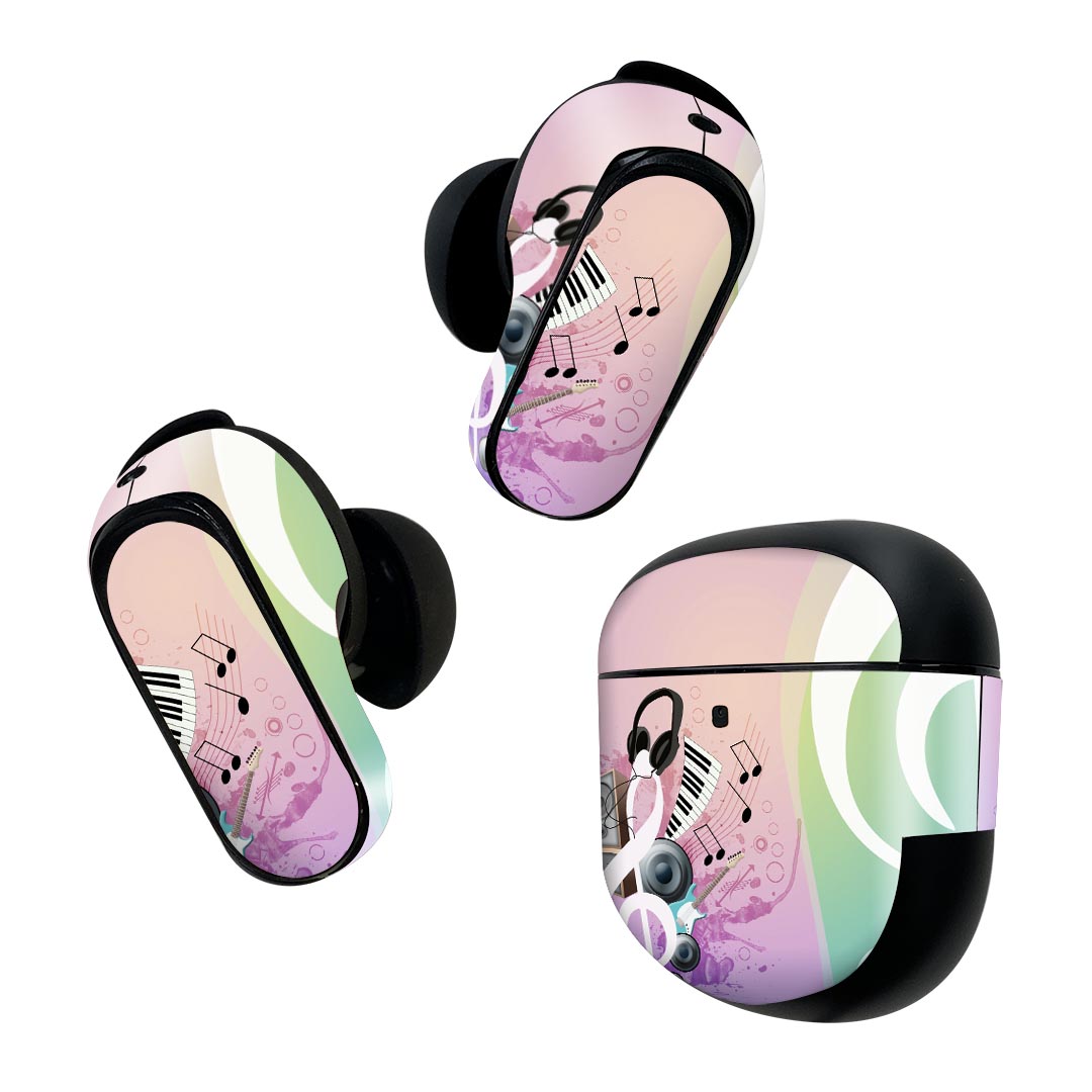 製品名 Bose QuietComfort Earbuds II 専用デザインスキンシール セット内容 Bose QuietComfort Earbuds II 専用シール　イヤホン（左右）3枚、充電ケース用シール 1枚AirPods第3世...
