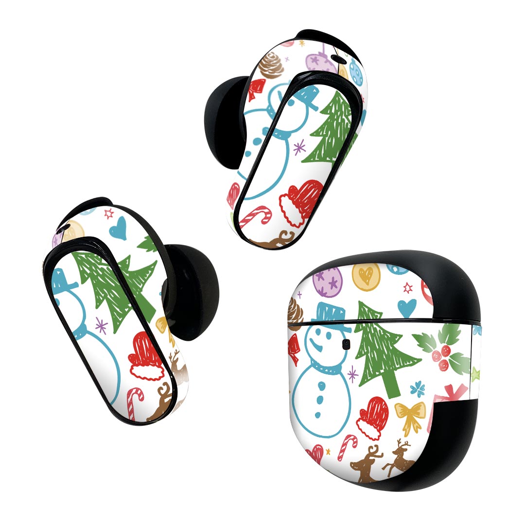 製品名 Bose QuietComfort Earbuds II 専用デザインスキンシール セット内容 Bose QuietComfort Earbuds II 専用シール　イヤホン（左右）3枚、充電ケース用シール 1枚AirPods第3世...