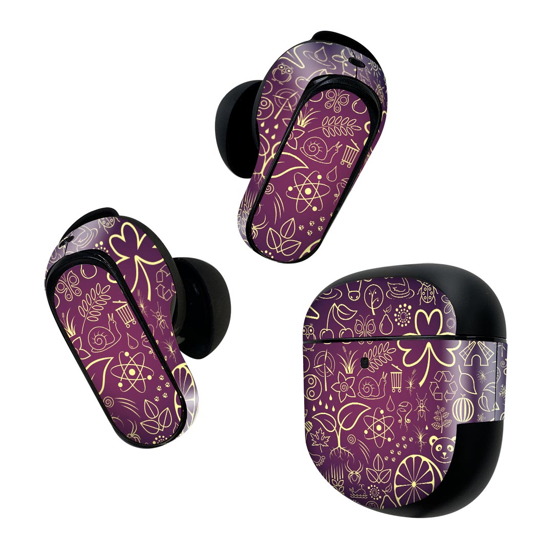 製品名 Bose QuietComfort Earbuds II 専用デザインスキンシール セット内容 Bose QuietComfort Earbuds II 専用シール　イヤホン（左右）3枚、充電ケース用シール 1枚AirPods第3世...