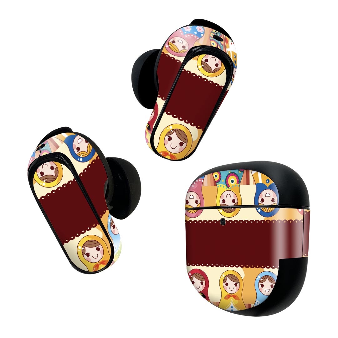 製品名 Bose QuietComfort Earbuds II 専用デザインスキンシール セット内容 Bose QuietComfort Earbuds II 専用シール　イヤホン（左右）3枚、充電ケース用シール 1枚AirPods第3世...