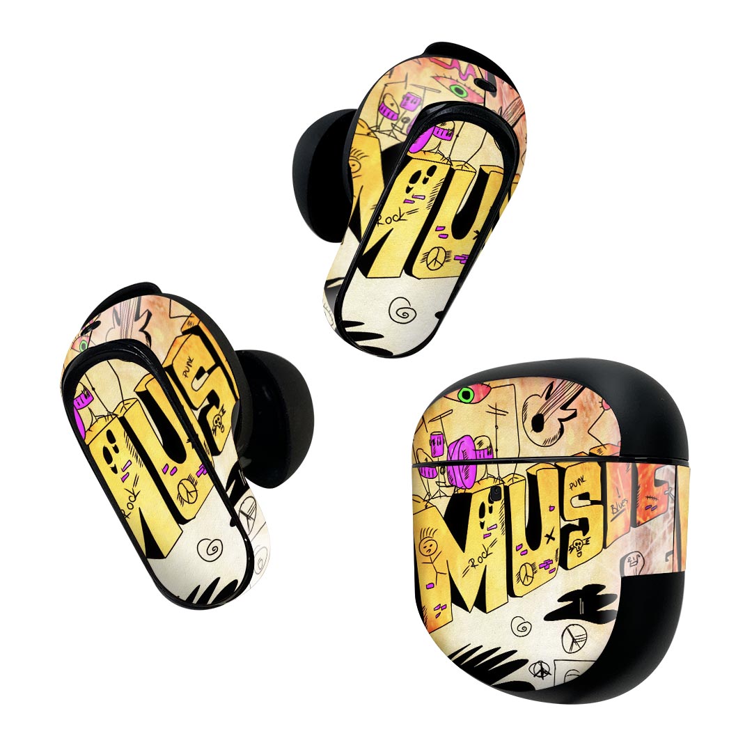 製品名 Bose QuietComfort Earbuds II 専用デザインスキンシール セット内容 Bose QuietComfort Earbuds II 専用シール　イヤホン（左右）3枚、充電ケース用シール 1枚AirPods第3世...