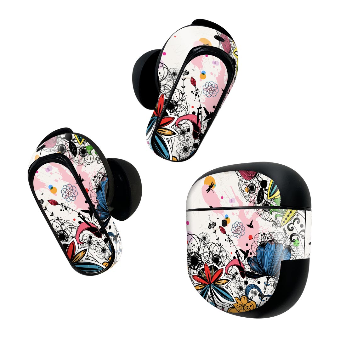 製品名 Bose QuietComfort Earbuds II 専用デザインスキンシール セット内容 Bose QuietComfort Earbuds II 専用シール　イヤホン（左右）3枚、充電ケース用シール 1枚AirPods第3世...