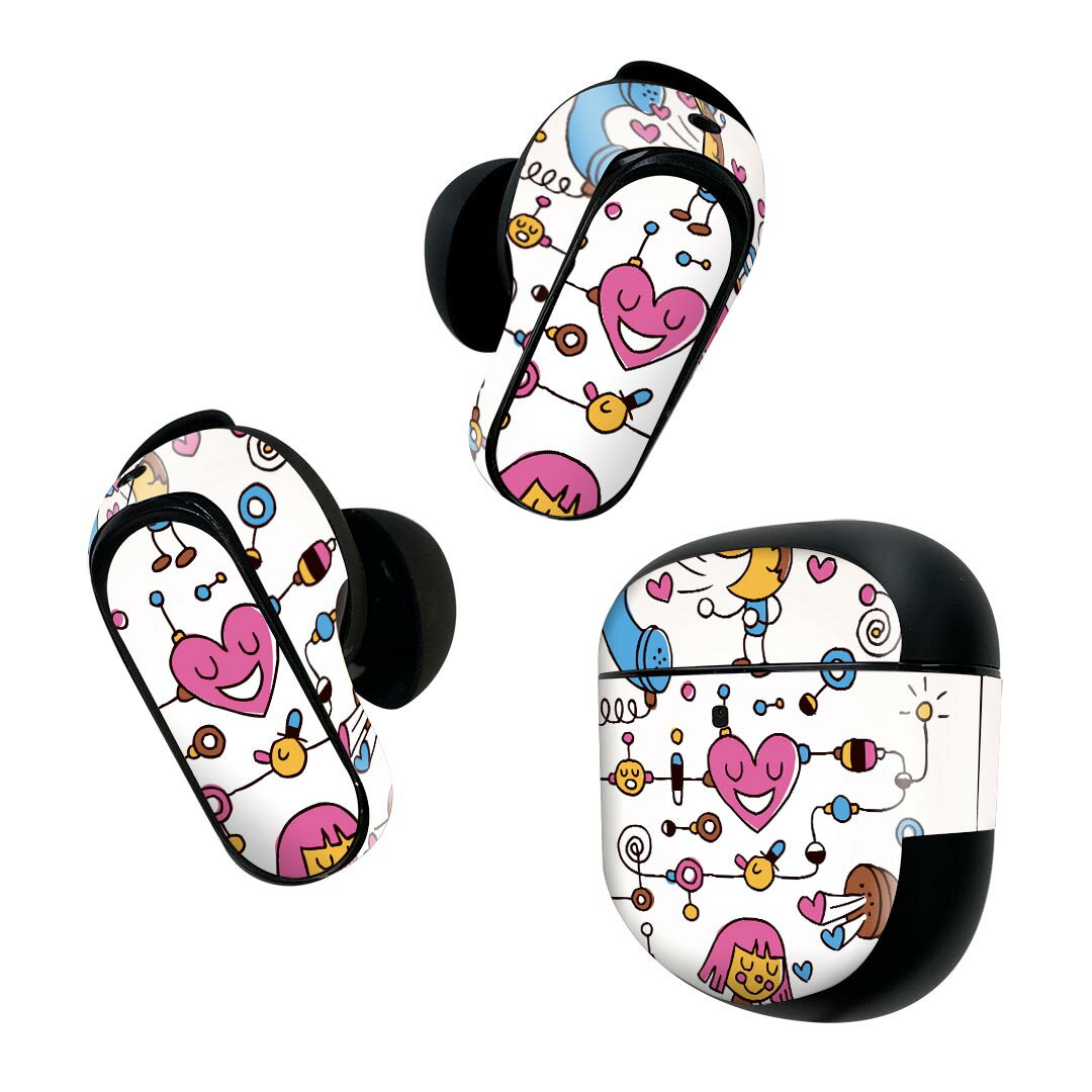 製品名 Bose QuietComfort Earbuds II 専用デザインスキンシール セット内容 Bose QuietComfort Earbuds II 専用シール　イヤホン（左右）3枚、充電ケース用シール 1枚AirPods第3世...