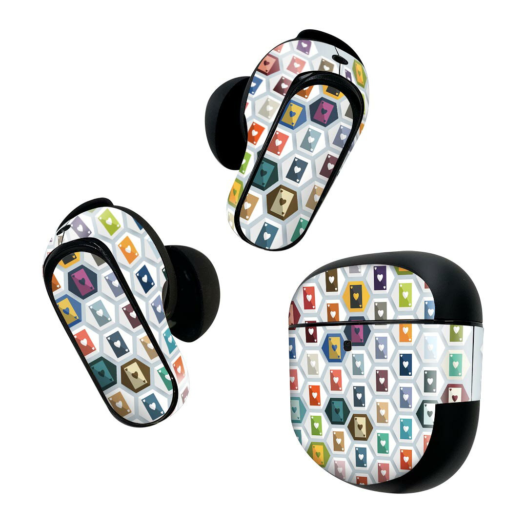 製品名 Bose QuietComfort Earbuds II 専用デザインスキンシール セット内容 Bose QuietComfort Earbuds II 専用シール　イヤホン（左右）3枚、充電ケース用シール 1枚AirPods第3世...