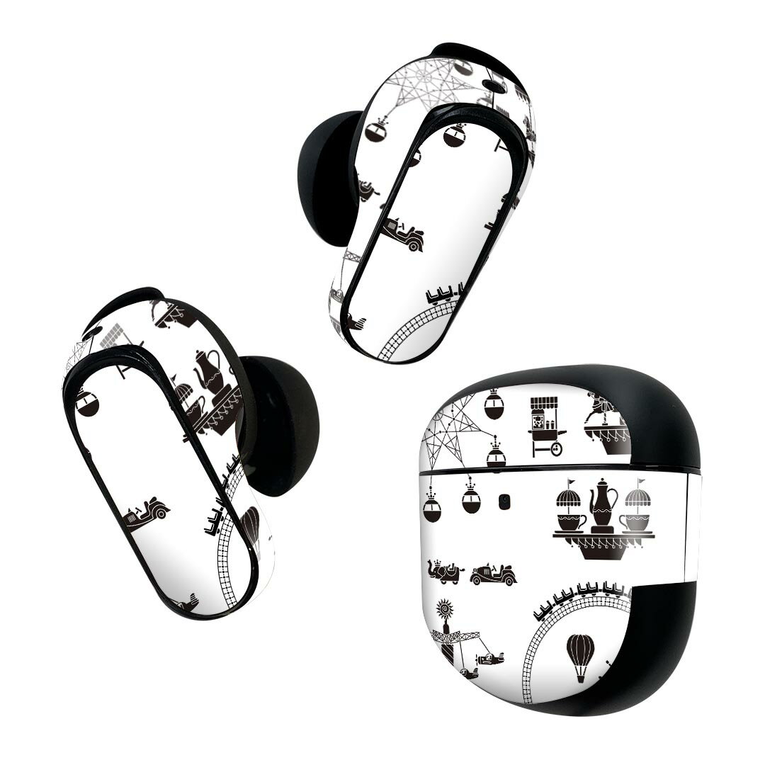 製品名 Bose QuietComfort Earbuds II 専用デザインスキンシール セット内容 Bose QuietComfort Earbuds II 専用シール　イヤホン（左右）3枚、充電ケース用シール 1枚AirPods第3世...