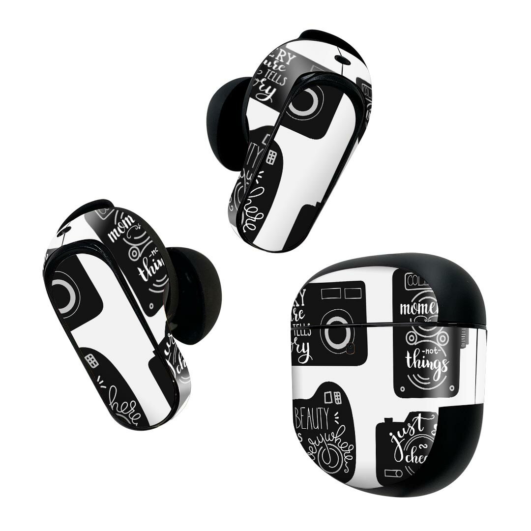 製品名 Bose QuietComfort Earbuds II 専用デザインスキンシール セット内容 Bose QuietComfort Earbuds II 専用シール　イヤホン（左右）3枚、充電ケース用シール 1枚AirPods第3世...