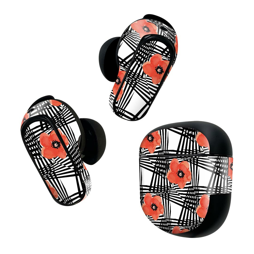 製品名 Bose QuietComfort Earbuds II 専用デザインスキンシール セット内容 Bose QuietComfort Earbuds II 専用シール　イヤホン（左右）3枚、充電ケース用シール 1枚AirPods第3世...