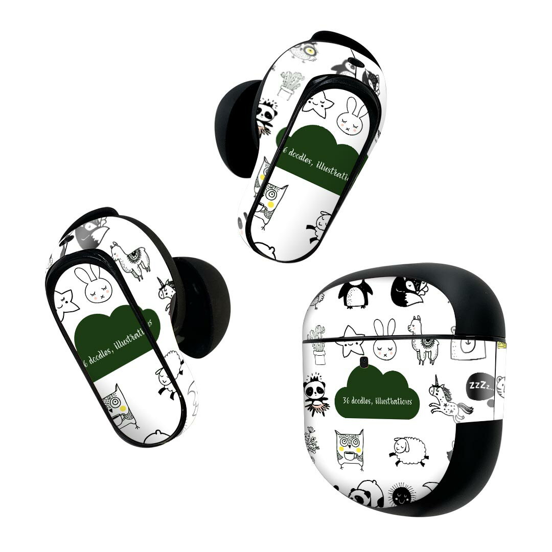 製品名 Bose QuietComfort Earbuds II 専用デザインスキンシール セット内容 Bose QuietComfort Earbuds II 専用シール　イヤホン（左右）3枚、充電ケース用シール 1枚AirPods第3世...