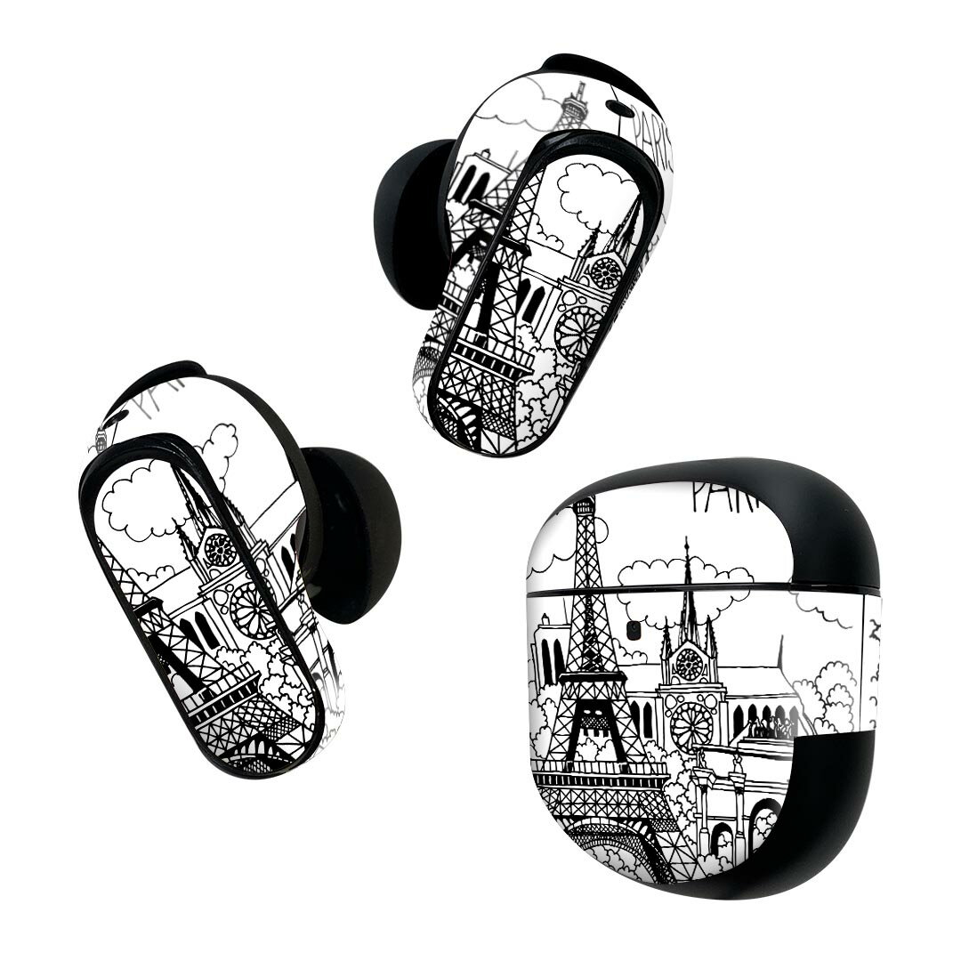 製品名 Bose QuietComfort Earbuds II 専用デザインスキンシール セット内容 Bose QuietComfort Earbuds II 専用シール　イヤホン（左右）3枚、充電ケース用シール 1枚AirPods第3世...