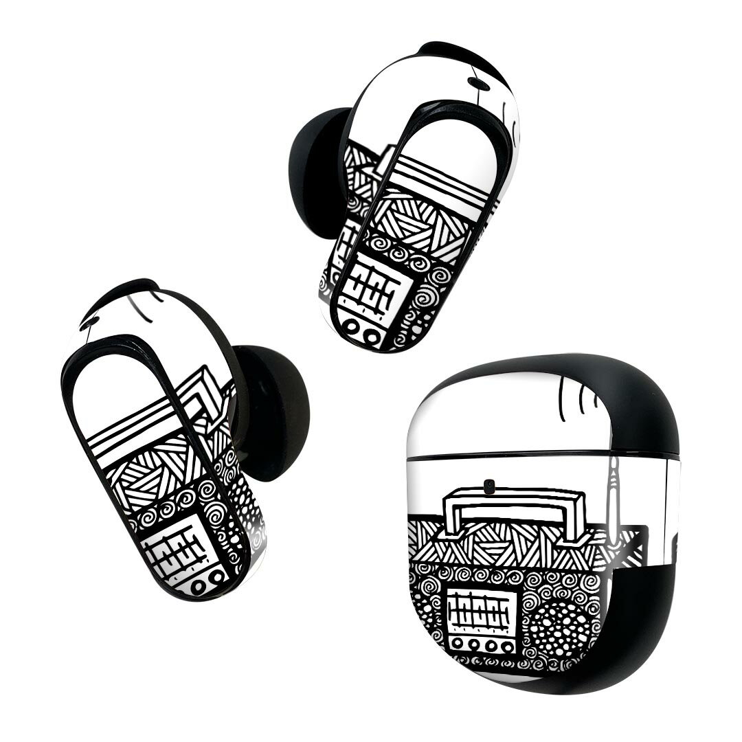製品名 Bose QuietComfort Earbuds II 専用デザインスキンシール セット内容 Bose QuietComfort Earbuds II 専用シール　イヤホン（左右）3枚、充電ケース用シール 1枚AirPods第3世...