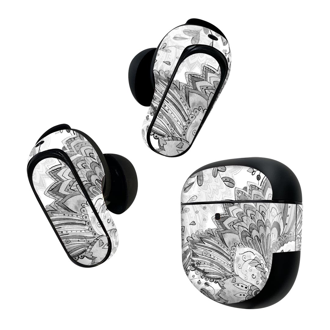 製品名 Bose QuietComfort Earbuds II 専用デザインスキンシール セット内容 Bose QuietComfort Earbuds II 専用シール　イヤホン（左右）3枚、充電ケース用シール 1枚AirPods第3世...