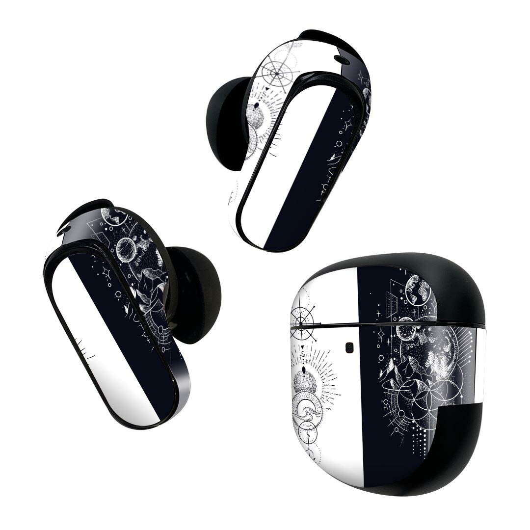 製品名 Bose QuietComfort Earbuds II 専用デザインスキンシール セット内容 Bose QuietComfort Earbuds II 専用シール　イヤホン（左右）3枚、充電ケース用シール 1枚AirPods第3世...