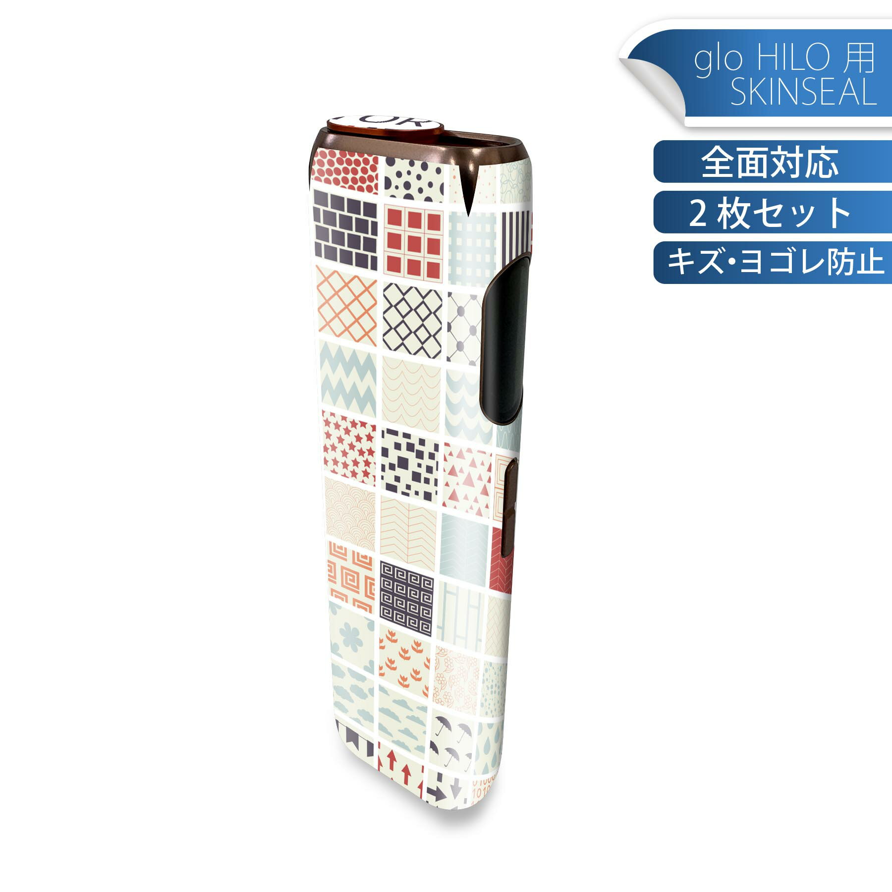 商品特徴・貼るだけでかんたん着せ替え、glo HILO 専用デザインスキンシール・高精細プリントで写真と遜色のない仕上がり！半光沢シートでしっとりツヤのある表現力・正面に加え、天面・底面シールがセットで一体感アップ！・ちょっとしたすり傷から...