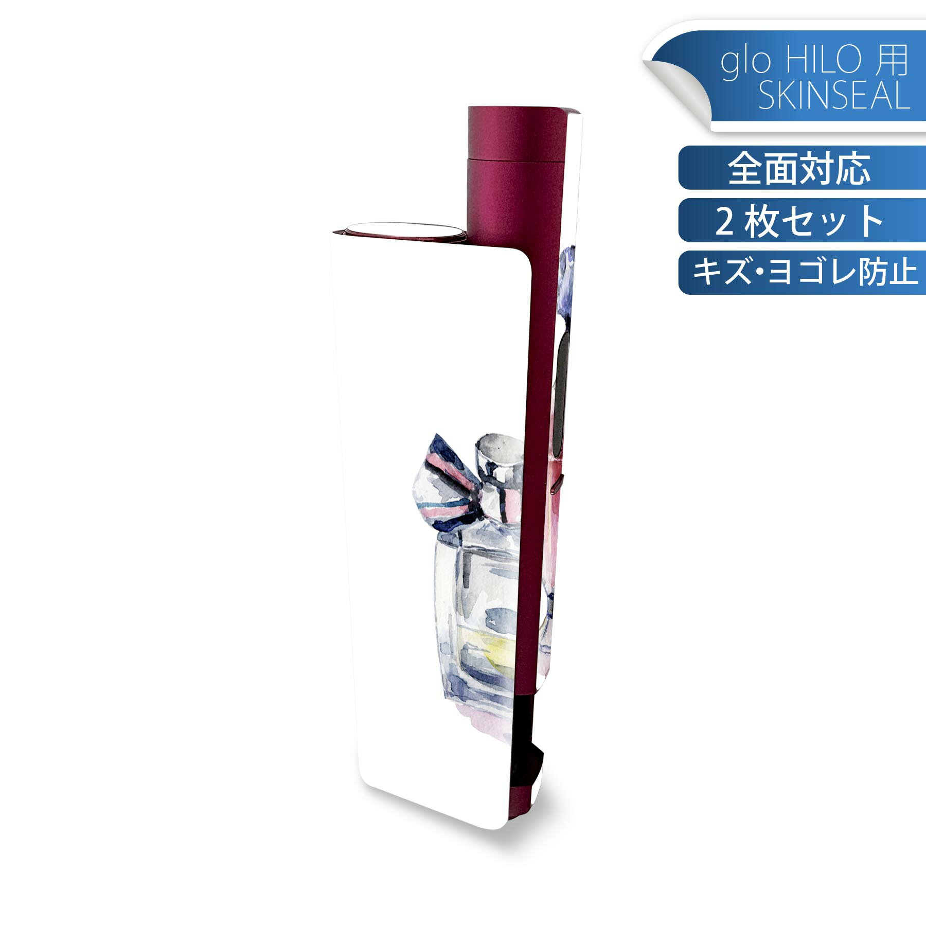 商品特徴・貼るだけでかんたん着せ替え、glo HILO plus 専用デザインスキンシール・高精細プリントで写真と遜色のない仕上がり！半光沢シートでしっとりツヤのある表現力・正面に加え、天面・底面シールがセットで一体感アップ！・ちょっとした...