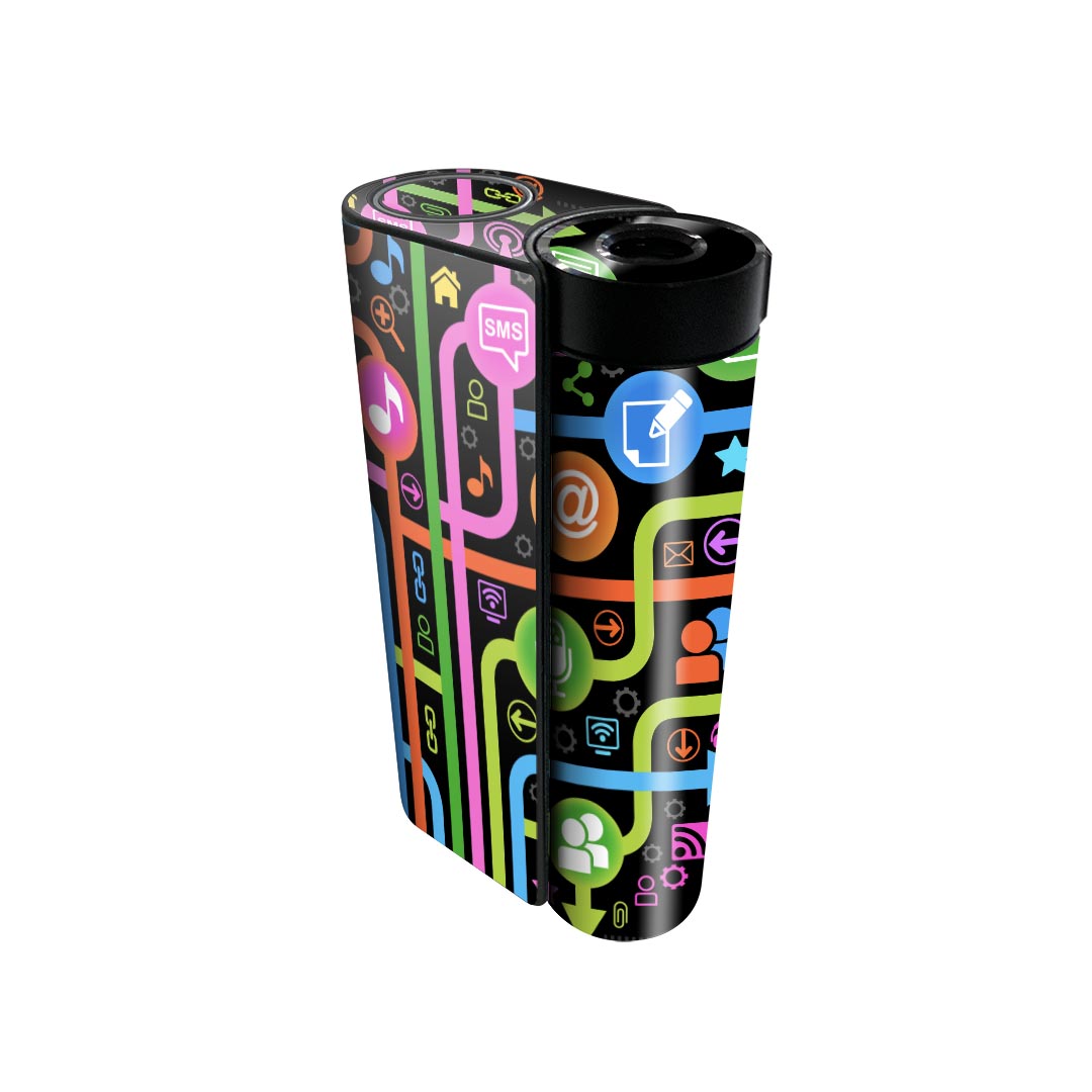 商品特徴・貼るだけでかんたん着せ替え、glo hyperx2 専用デザインスキンシール・高精細プリントで写真と遜色のない仕上がり！半光沢シートでしっとりツヤのある表現力・正面に加え、天面・底面シールがセットで一体感アップ！・ちょっとしたすり...