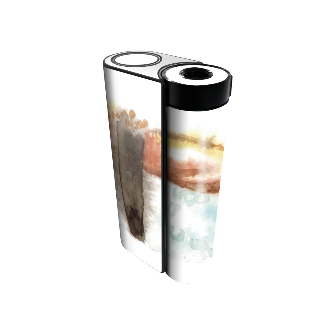 商品特徴・貼るだけでかんたん着せ替え、glo hyperx2 専用デザインスキンシール・高精細プリントで写真と遜色のない仕上がり！半光沢シートでしっとりツヤのある表現力・正面に加え、天面・底面シールがセットで一体感アップ！・ちょっとしたすり...