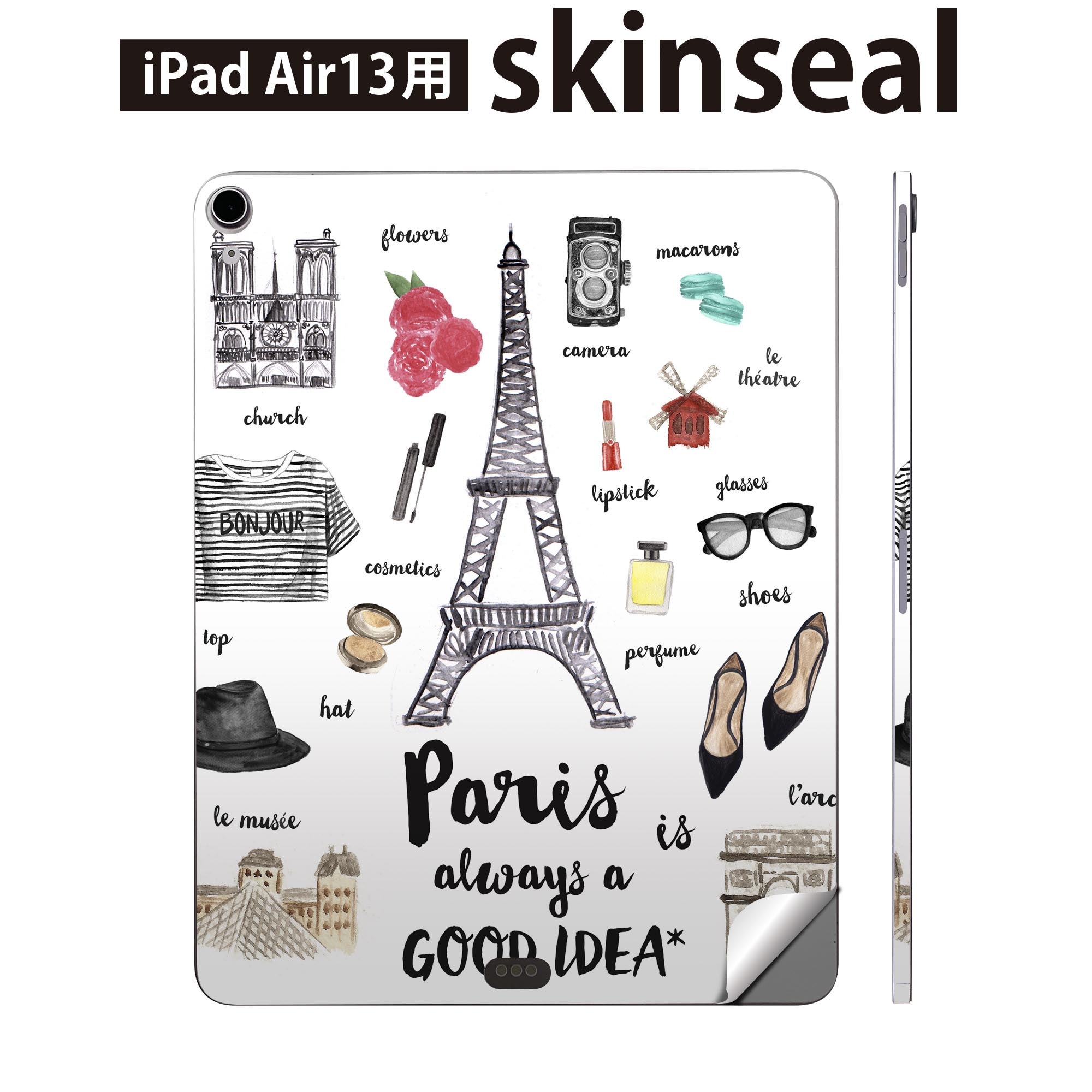 商品特徴・貼るだけでおしゃれに簡単着せ替え、iPadair 13 全面デザインスキンシール！・高精細プリントで写真と遜色がない仕上がり！・ちょっとしたすり傷から端末を保護！・「裸で持つ派」の人にはもちろん、お手持ちのクリアケース付けてもOK...