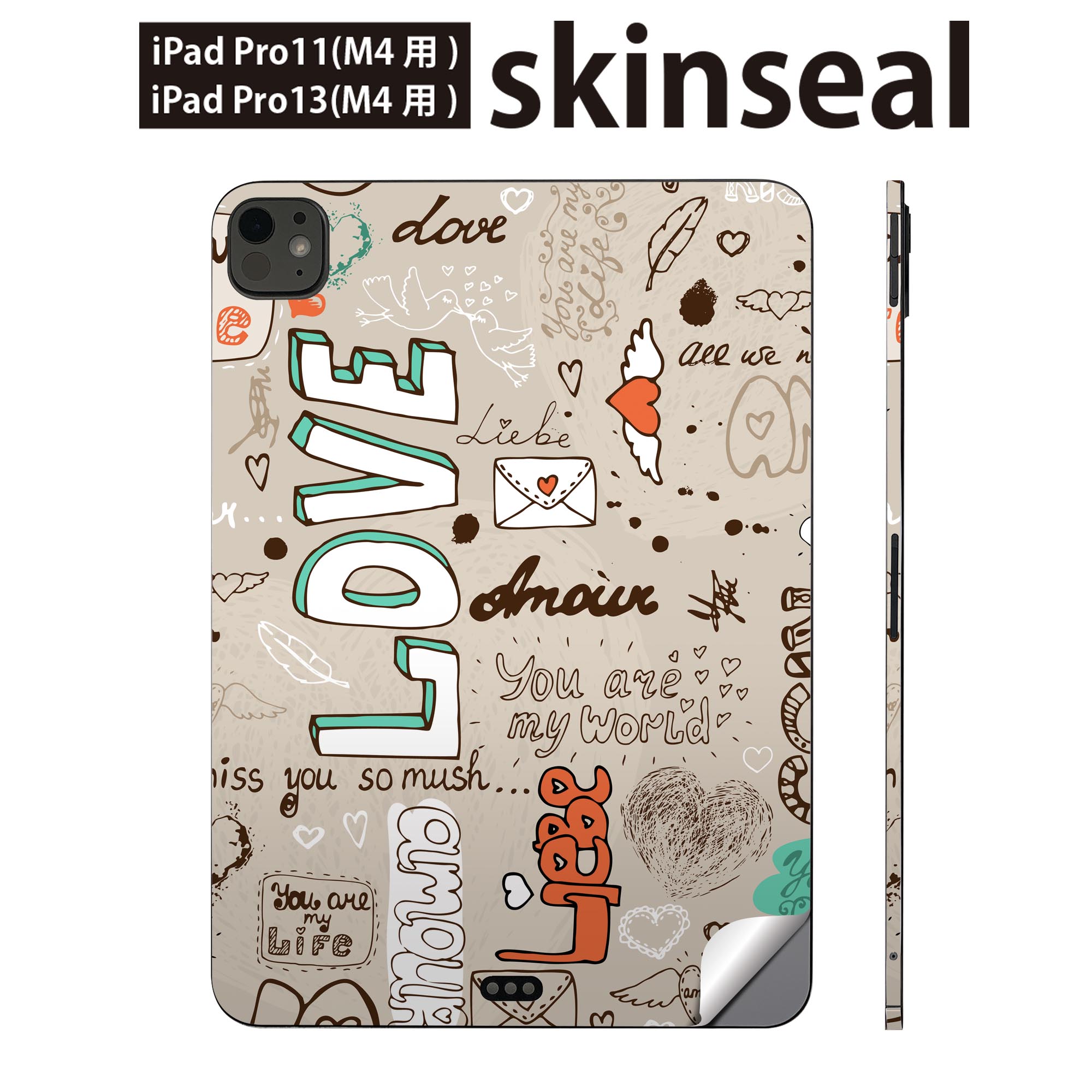 商品特徴・貼るだけでかんたん着せ替え、iPadpro11・13専用デザインスキンシール・高精細プリントで写真と遜色のない仕上がり！半光沢シートでしっとりツヤのある表現力・ちょっとしたすり傷からMacBook本体を保護・接着部はエアフリー素材...