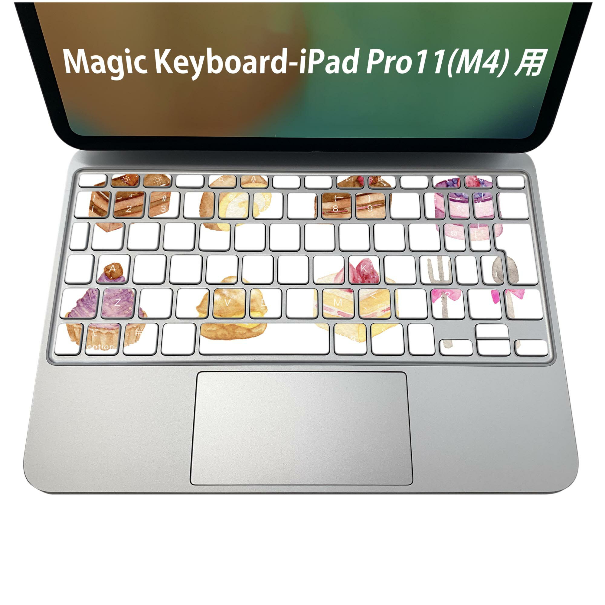 商品特徴・貼るだけでおしゃれに簡単着せ替え、iPadPro11・13（M4）Magic Keyboard KeyTop &nbsp; 全面デザインスキンシール！組み合わせ自由に選べるセット売り！・高精細プリントで写真と遜色がない仕上がり！ ...