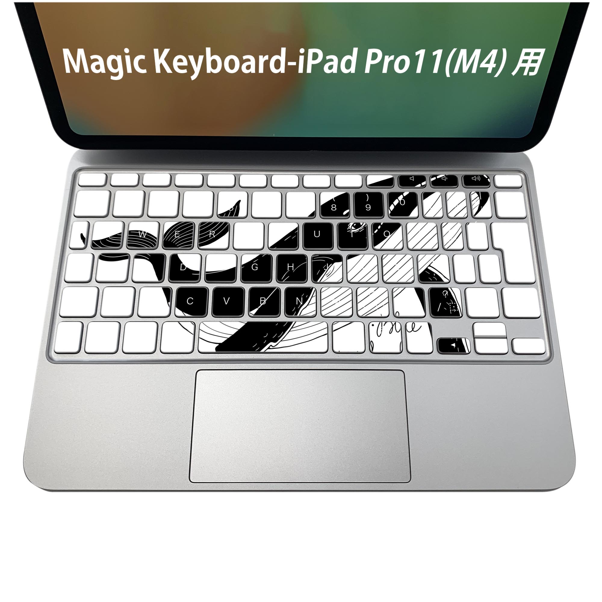 商品特徴・貼るだけでおしゃれに簡単着せ替え、iPadPro11・13（M4）Magic Keyboard KeyTop &nbsp; 全面デザインスキンシール！組み合わせ自由に選べるセット売り！・高精細プリントで写真と遜色がない仕上がり！ ...