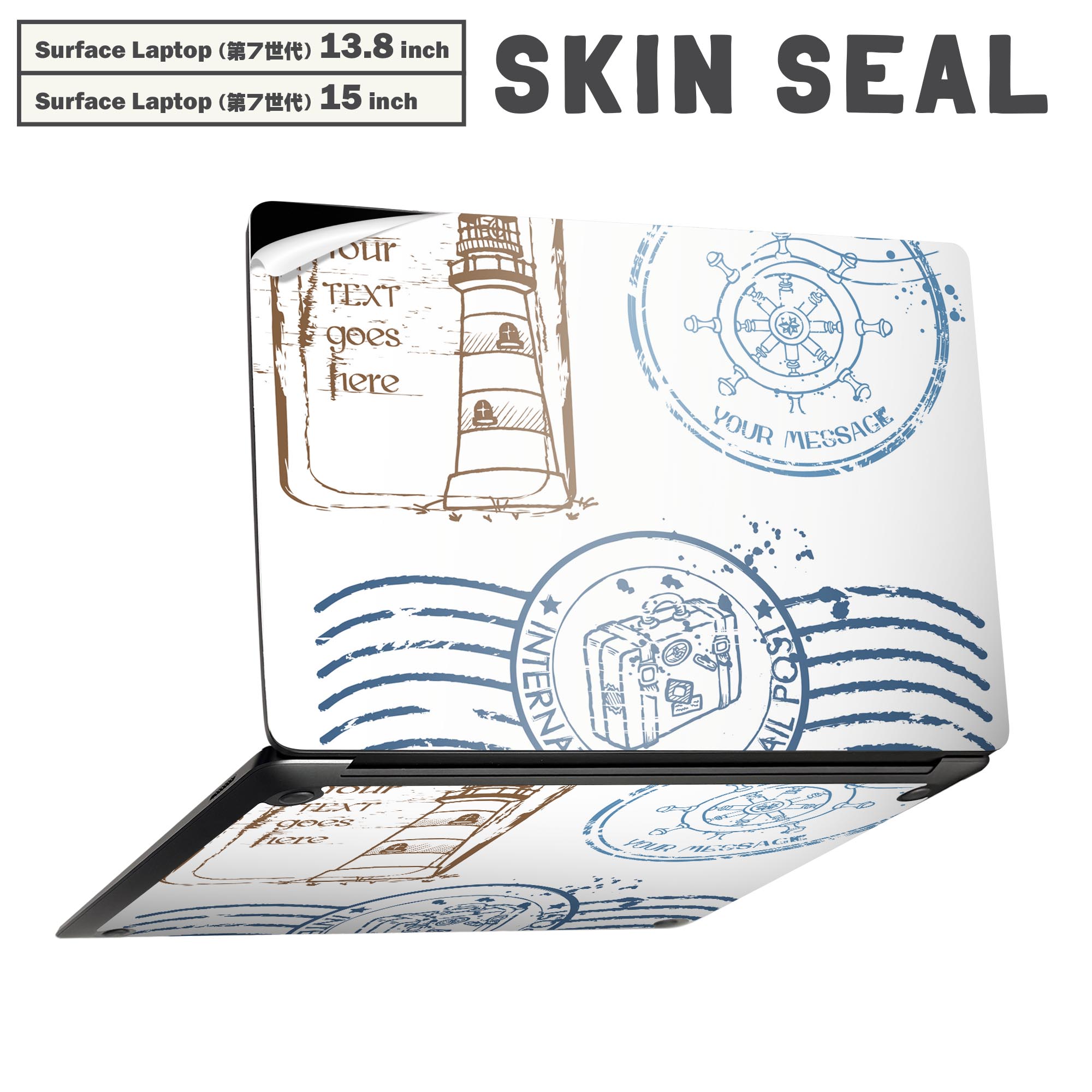 商品特徴・貼るだけでかんたん着せ替え、Surfac Laptop(第7世代) 13.8インチ・15インチ 共通対応デザインスキンシール・高精細プリントで写真と遜色のない仕上がり！半光沢シートでしっとりツヤのある表現力・ちょっとしたすり傷から...