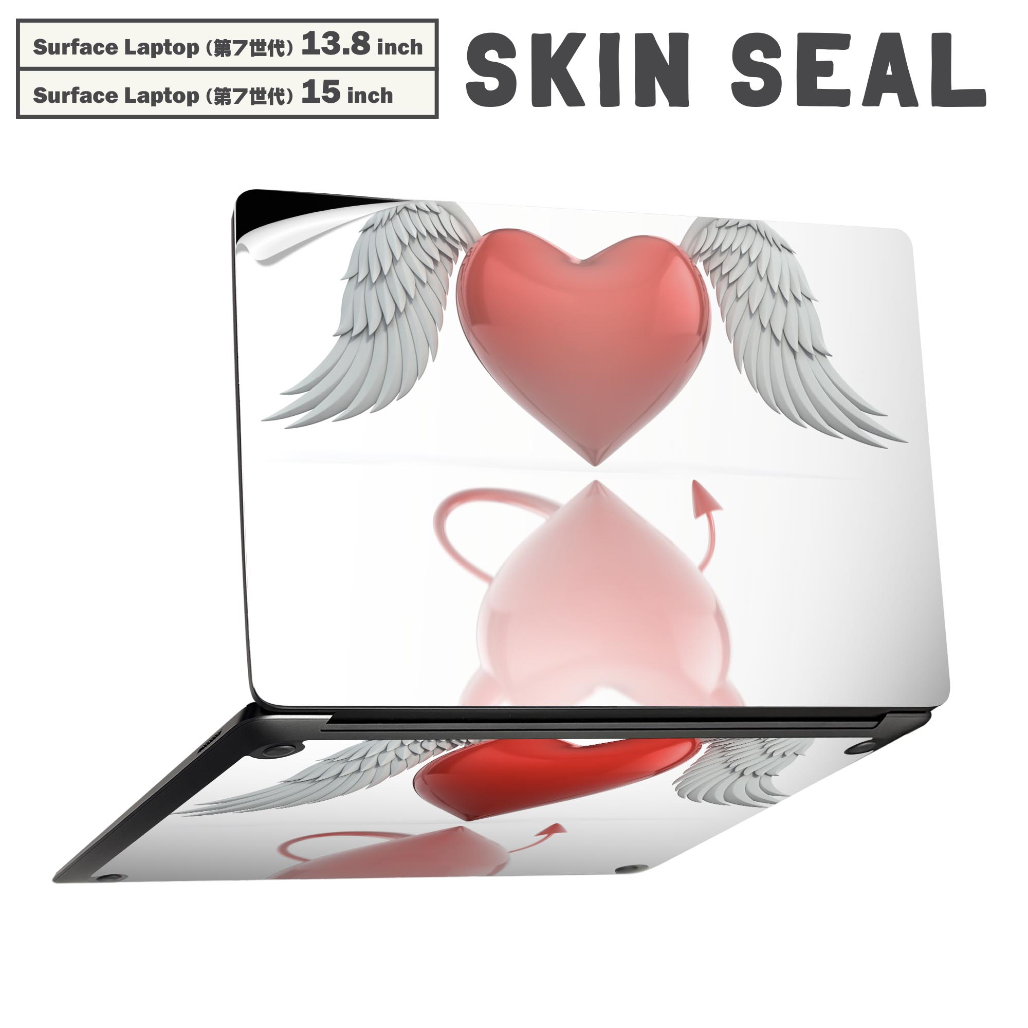 商品特徴・貼るだけでかんたん着せ替え、Surfac Laptop(第7世代) 13.8インチ・15インチ 共通対応デザインスキンシール・高精細プリントで写真と遜色のない仕上がり！半光沢シートでしっとりツヤのある表現力・ちょっとしたすり傷から...