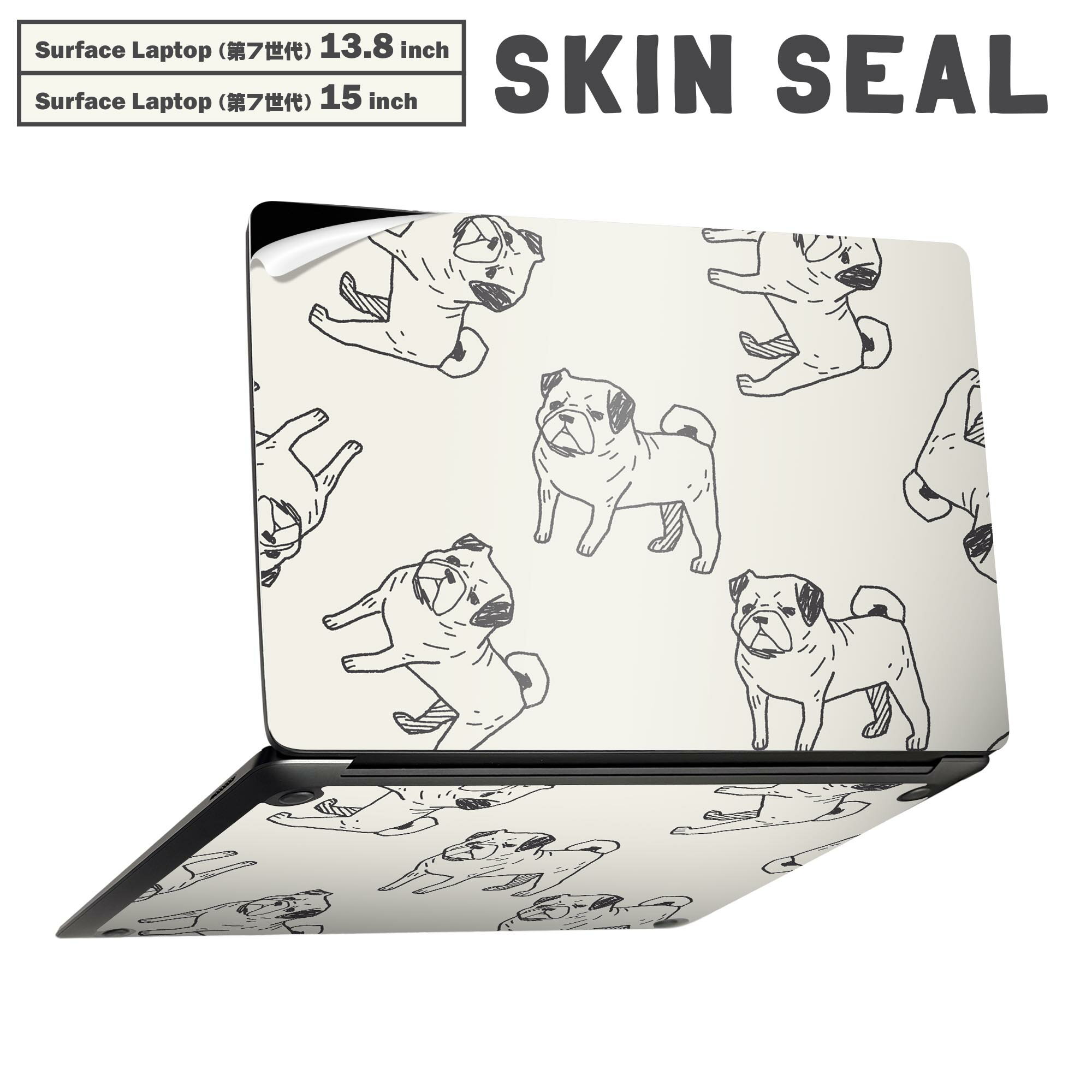 商品特徴・貼るだけでかんたん着せ替え、Surfac Laptop(第7世代) 13.8インチ・15インチ 共通対応デザインスキンシール・高精細プリントで写真と遜色のない仕上がり！半光沢シートでしっとりツヤのある表現力・ちょっとしたすり傷から...