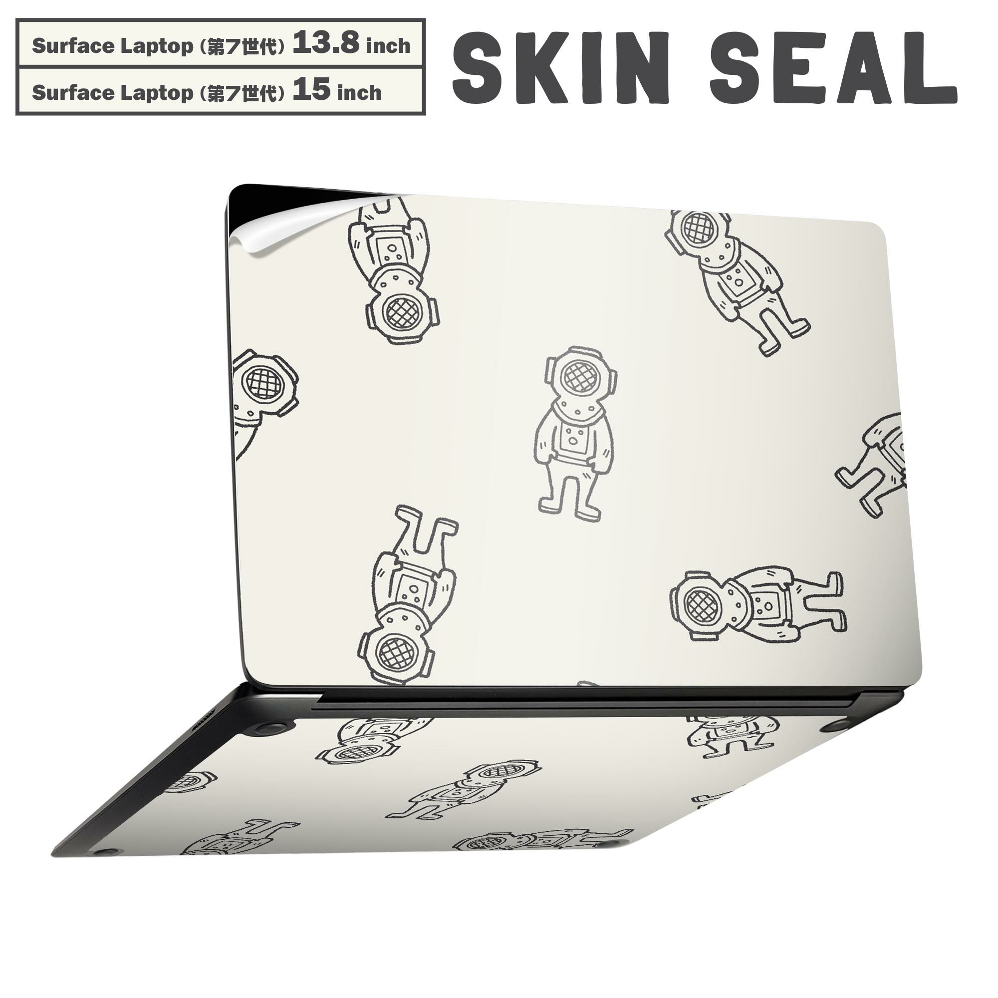 商品特徴・貼るだけでかんたん着せ替え、Surfac Laptop(第7世代) 13.8インチ・15インチ 共通対応デザインスキンシール・高精細プリントで写真と遜色のない仕上がり！半光沢シートでしっとりツヤのある表現力・ちょっとしたすり傷から...