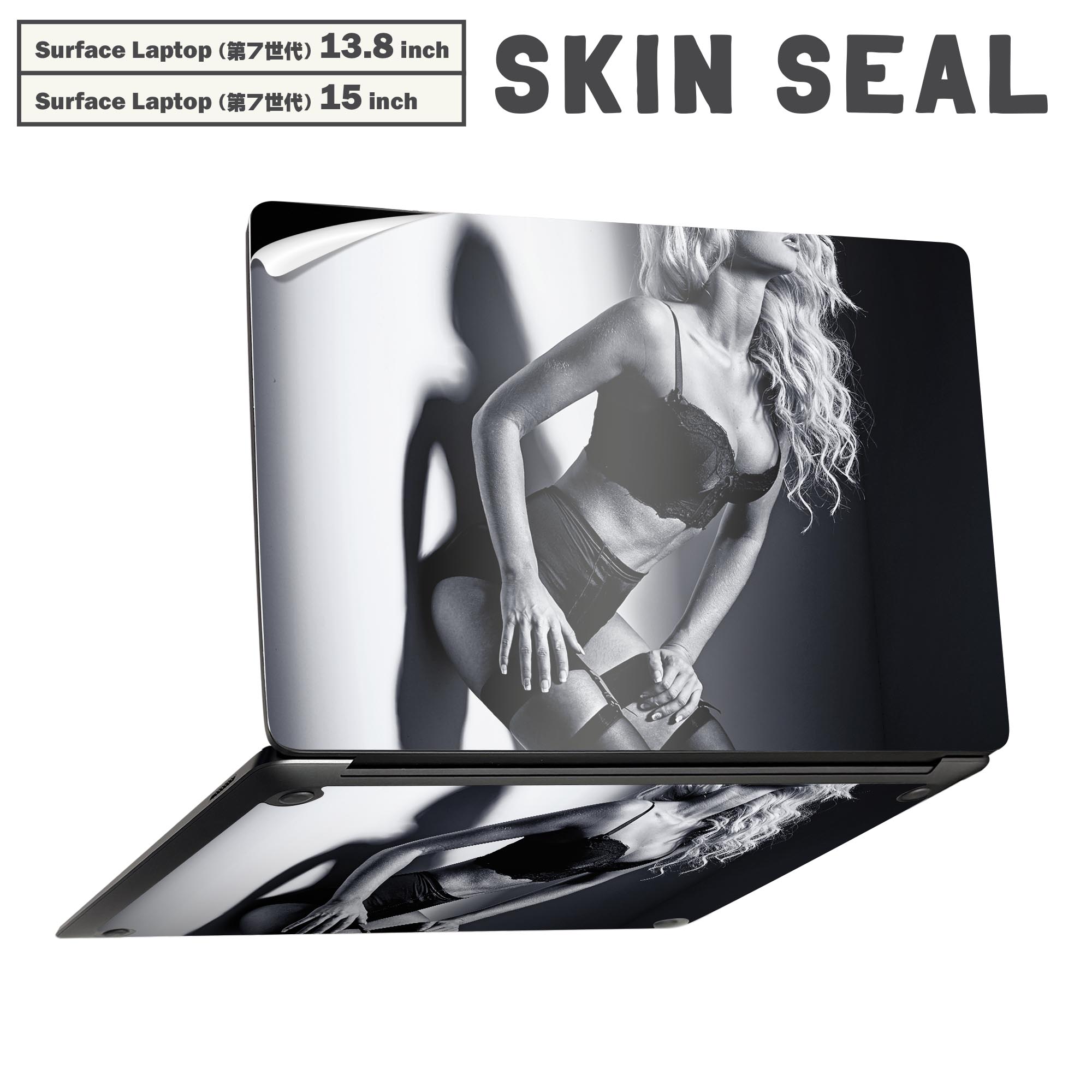 商品特徴・貼るだけでかんたん着せ替え、Surfac Laptop(第7世代) 13.8インチ・15インチ 共通対応デザインスキンシール・高精細プリントで写真と遜色のない仕上がり！半光沢シートでしっとりツヤのある表現力・ちょっとしたすり傷から...